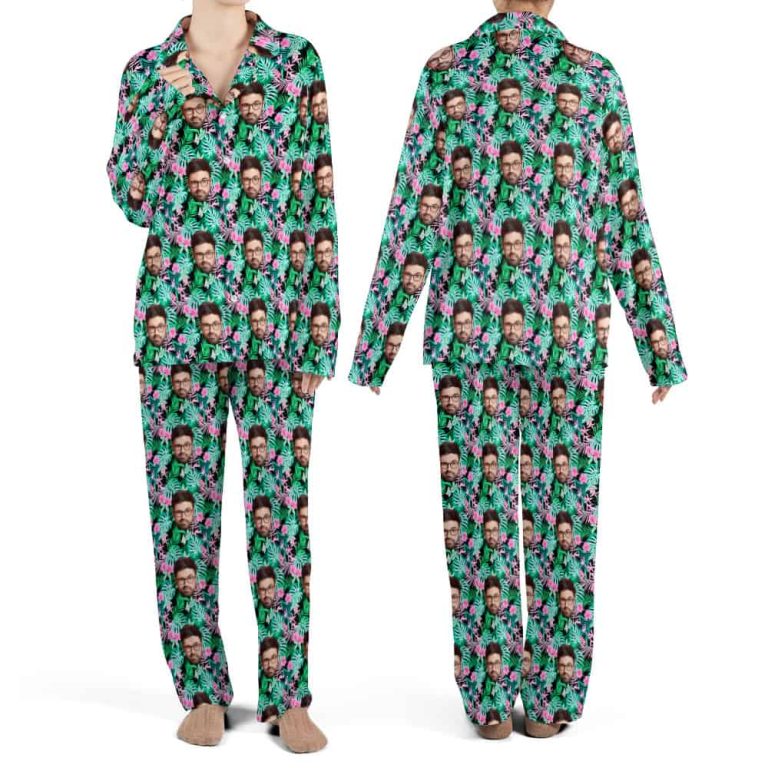 Tropical Print Pajamas with Your Face | Custom Neon Design